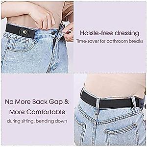 SUOSDEY No Buckle Invisible Stretch Belts for Men/Women Belt for Jeans pants No Hassle,No Bugle (05-2Pack Black, Suit Waist 34''-48'')