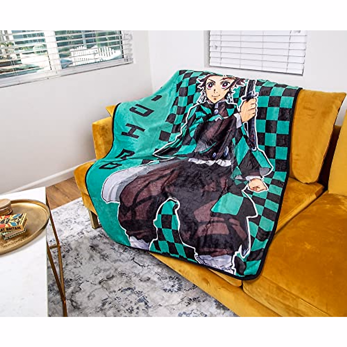 Demon Slayer Tanjiro Kamado Fleece Throw Blanket | 45 x 60 Inches
