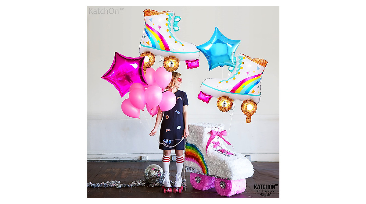 KatchOn Roller Skate Balloons Set - 20 Inch Party Favors | Retro Decor