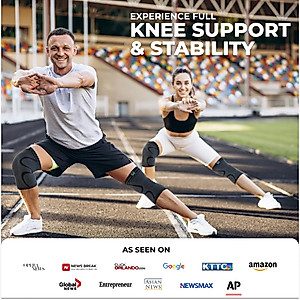 Modvel Compression Knee Brace for Women & Men - 2 Pack Knee Brace for Women Running Knee Pain, Knee Support Compression Sleeve, Workout Sports Knee Braces for Meniscus Tear ACL & Arthritis Pain Relief