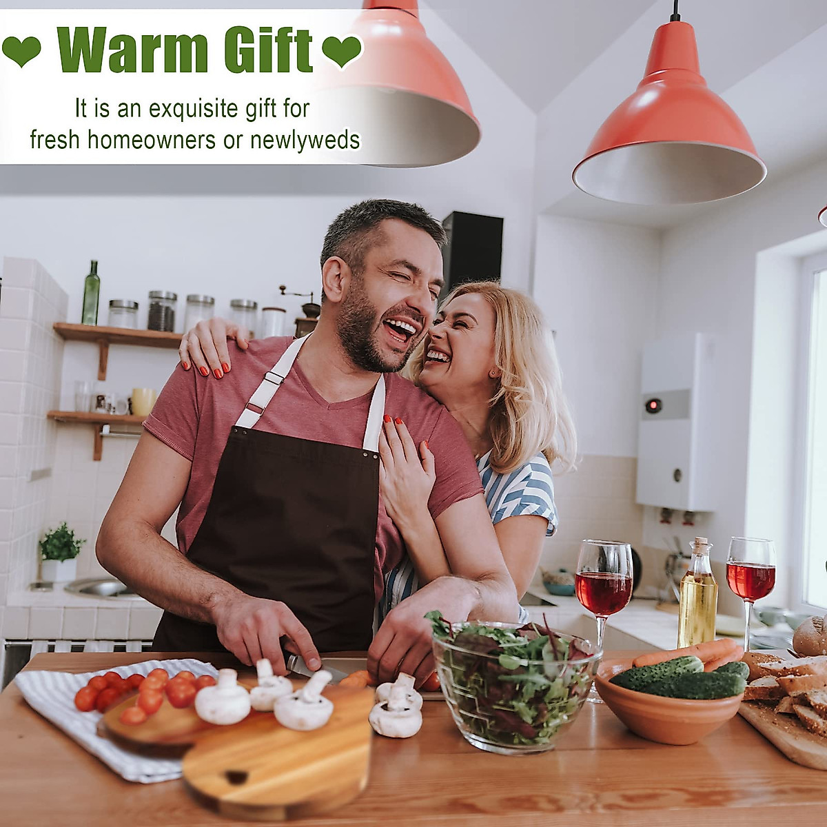 Lounsweer 2 Pcs Heart Shaped Cutting Board, 12 x 10 Inch Heart Acacia Wood Bread Board Decorative Cheese Serving Platter Tray Wooden Charcuterie Board for Meat Cheese Vegetables Valentine's Day Gifts