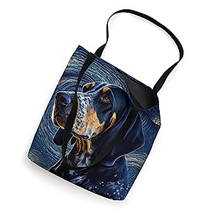 Bluetick Coonhound in Starry Night Painting Dog Mom Dad Tote Bag