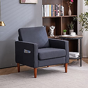 Gray Guest Chair, Office Reception Lobby Sofa Waiting Room Side Office Chair Linen Solid Wood Legs Reception Chairs for Waiting Room Office Home and Meeting Conference 31.5" L x 29.92" W x 33.46" H