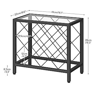 HOOBRO Wine Rack Countertop, 10-Bottle Wine Storage Rack, Freestanding Modern Glass Metal Small Wine Rack, Tabletop Wine Holder Stand for Bar, Dining Room, Kitchen, Black BK11JJ01