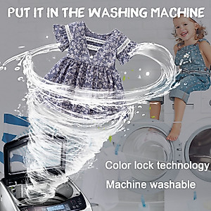 Zanie Kids Easter Dresses for Girls Toddler Dress Cute Baby Girl Summer Playwear Family Photo Outfits Boho Blue Flower 2-3T