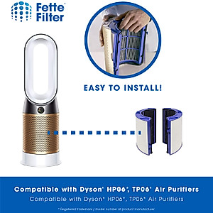 Fette Filter - Premium Air Purifier Filter Replacement Compatible with Dyson HP06, HP09, TP06, TP09, PH01, PH02, PH03, PH04, HP07, TP07 (Part No.970341-01 & 965432-01) - Pack of 1