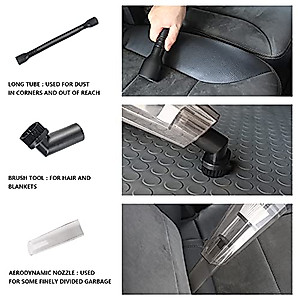 NDDI POWER Professional Car Vacuum, 8000Pa High Power Handheld Mini Portable Vacuum Cleaner, Pet Hair Cleaning, 3 Versatile Attachments, 15FT Corded, Black