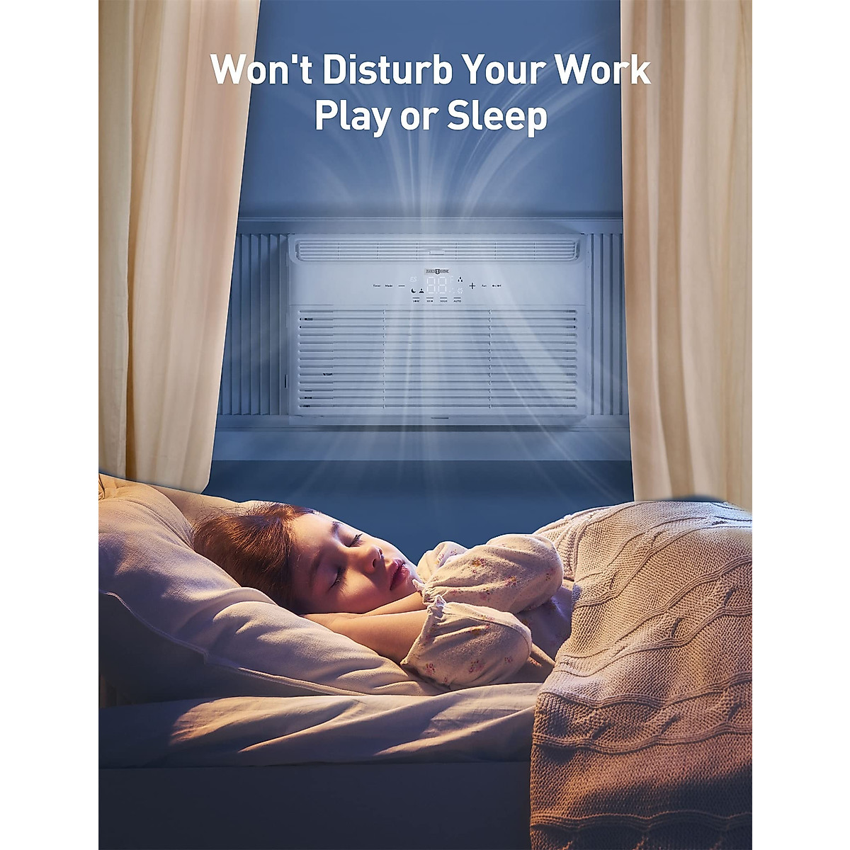 Window Air Conditioner, 8,000 BTU AC Unit for Room Window-Mounted AC with 4 Fan Speeds 5 Modes 24-Hour On/Off Timer Quiet Sleep Mode Remote Control AC Cooler up to 350 sq. ft