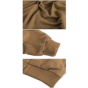 TACVASEN Men's Military Cotton Jacket Thicken Winter Cargo Coat, Green, L