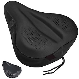 Zacro Bike Seat Cushion - Padded Gel Bike Seat Cover for Men & Women Comfort, Extra Soft Bicycle Saddle fit with Peloton, Spin Stationary Exercise