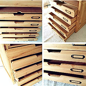 5 Flat Drawer Organizer for Home or Office Desk - Wooden Chest of Drawers - File Organizer with Drawers & 1 Paper Tray Slot - Desk Organizer w/ Storage Drawers & Label Holders - Wood File Box