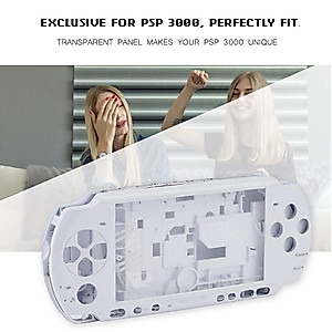 Game Console Shell Replacement Full Housing Console Case Compatible with PSP 3000 Game Console Shell(White)