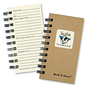 Vacation, The Travelers Journal - MINI Kraft Brown with Hard Cover (prompts on every page, recycled paper, read more...)