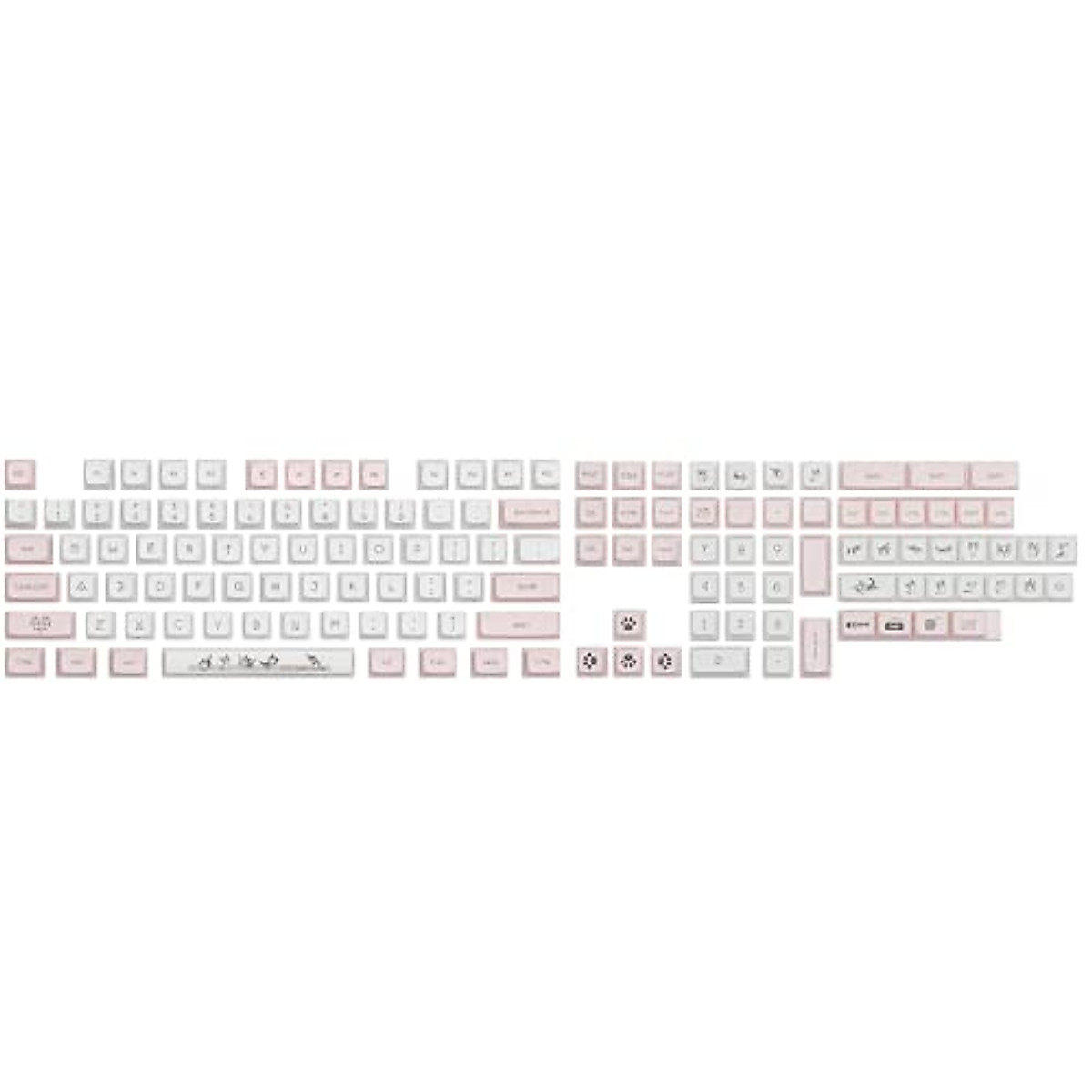 EPOMAKER Kitty 138 Keys XDA Profile PBT Dye Sublimation Keycaps Set for Mechanical Gaming Keyboard, Compatible with Cherry Gateron Kailh Otemu MX Structure