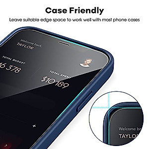 JETech Full Coverage Screen Protector for iPhone 12 Pro Max 6.7-Inch, Tempered Glass Film with Easy Installation Tool, Case-Friendly, HD Clear, 3-Pack