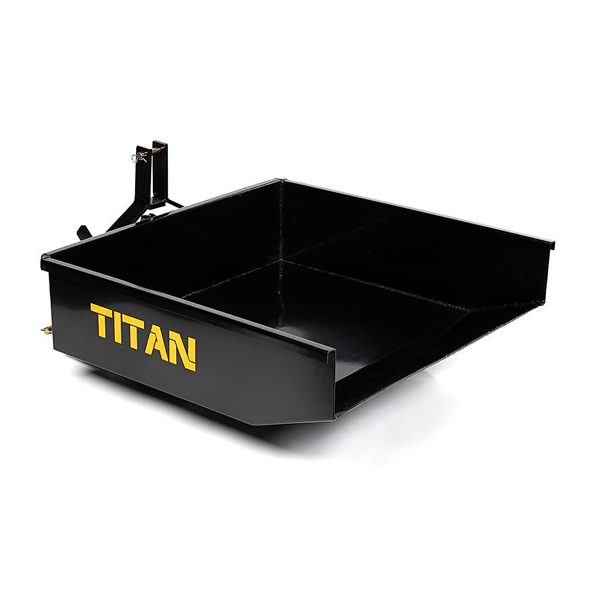 Titan Attachments 3 Point 10 Cu. FT Dump Box Fits Category 1 Tractors, Quick Hitch Compatible, Rear Transport Self-Dumping Hopper, Utility Carry-All Box for Material Handling
