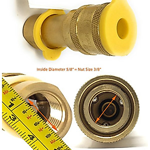 3/8" QDD+NG Gas Hose 12' Long Quick Disconnect Low Pressure Natural Gas and Propane Gas Hose [2578] 1/2 PSIG PRESSURE/Inlet 3/8 NPT Outlet 3/8 Flare Swivel Female Brass Connector