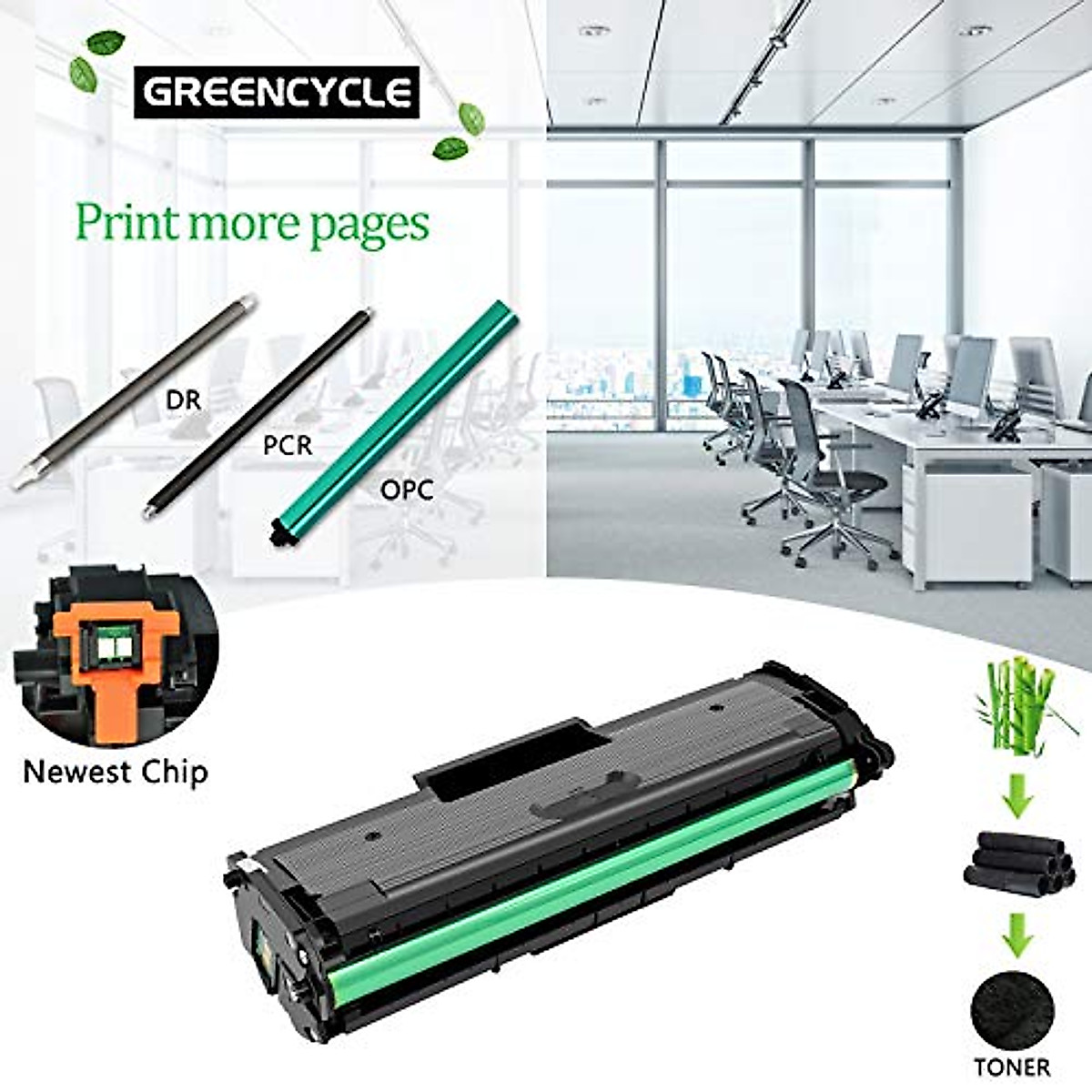 greencycle Toner Cartridge Replacement Compatible for Samsung MLT-D101S MLTD101S MLT D101S Use in SCX-3400 SCX-3401FH SCX-3405 SCX-3406HW SCX-3407 SF-761P ML-2165 ML-2166w Printers (Black,10-Pack)