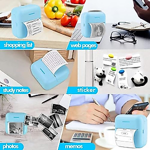 HUIJUTCHEN Mini Thermal Portable Printer for iOS&Android with Hard Protection Storage Case,Bluetooth Inkless Pocket Printer with 11 Rolls of Thermal Paper＆Sticker to Print Photo Receipt DIY