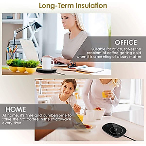 Coffee Mug Warmer, Smart Cup Warmer for Desk with Auto Shut Off, Electric Beverage Warmer, Candle Wax Cup Warmer Heating Plate for Women Valentine's Day Gifts Tea, Water, Cocoa