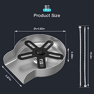 Glass Rinser for Kitchen Sink, M Mehoom Metal Cup Washer for Sink, Bottle Rinser Sink Attachment for Home, Glass Washer for Bar Sink, Kitchen Sink Accessories, Stainless Steel, Brush Nickel