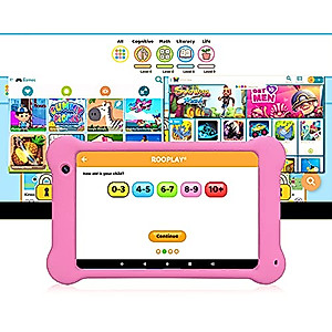 ANXONIT Kids Tablet, 7 inch WiFi Android 11 Tablet for Kid, Full HD 1920x1200 IPS Screen, 2GB RAM 32GB ROM,Kidoz Game Education Apps (Pink)