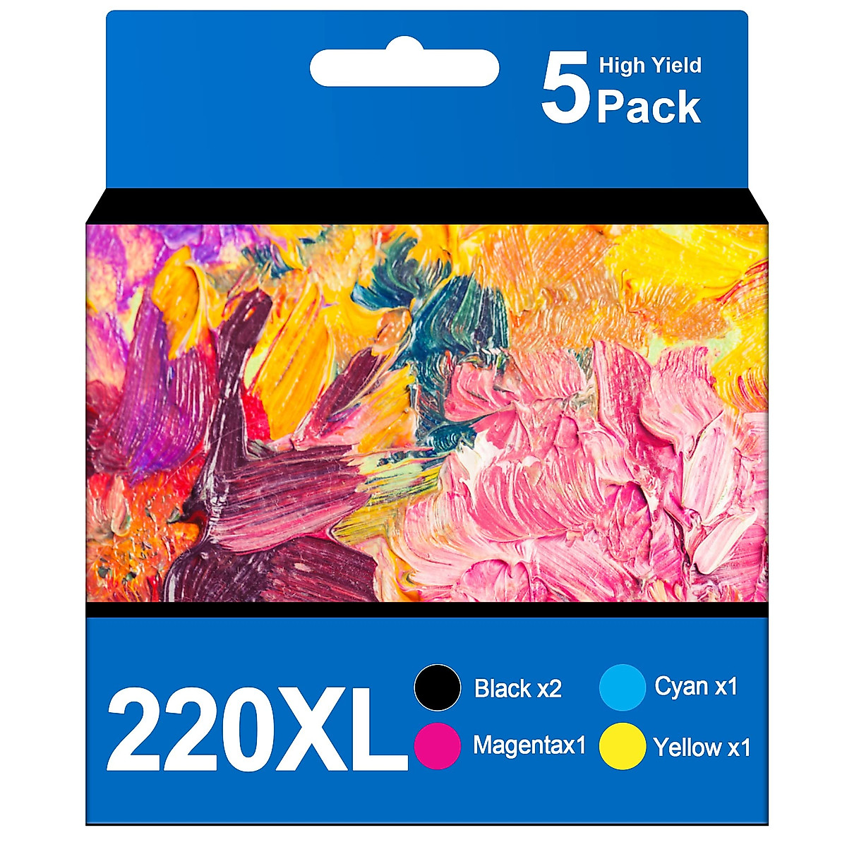 Zlotych 220XL Remanufactured Ink Cartridge Replacement for Epson 220XL 220 XL T220XL use for Workforce WF-2630 WF-2650 WF-2660 WF-2750 WF-2760 XP-420 XP-424 XP-320, 2 Black 1 Cyan 1 Magenta 1 Yellow