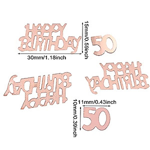 Honbay 4 Bags Glitter 50th Birthday Confetti Table Decorations Metallic Foil Number 50 Confetti 50th Happy Birthday Confetti for Birthday Anniversary Wedding Party (60g, 2Style)