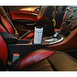 Bling Stainless Steel Water Bottle Rhinestone Vacuum Insulated, Diamond Thermos Water bottle, Glitter Smart water bottle with LED Temperature Display, Bling Gift for Woman Girl kids 500ml 17oz Silver