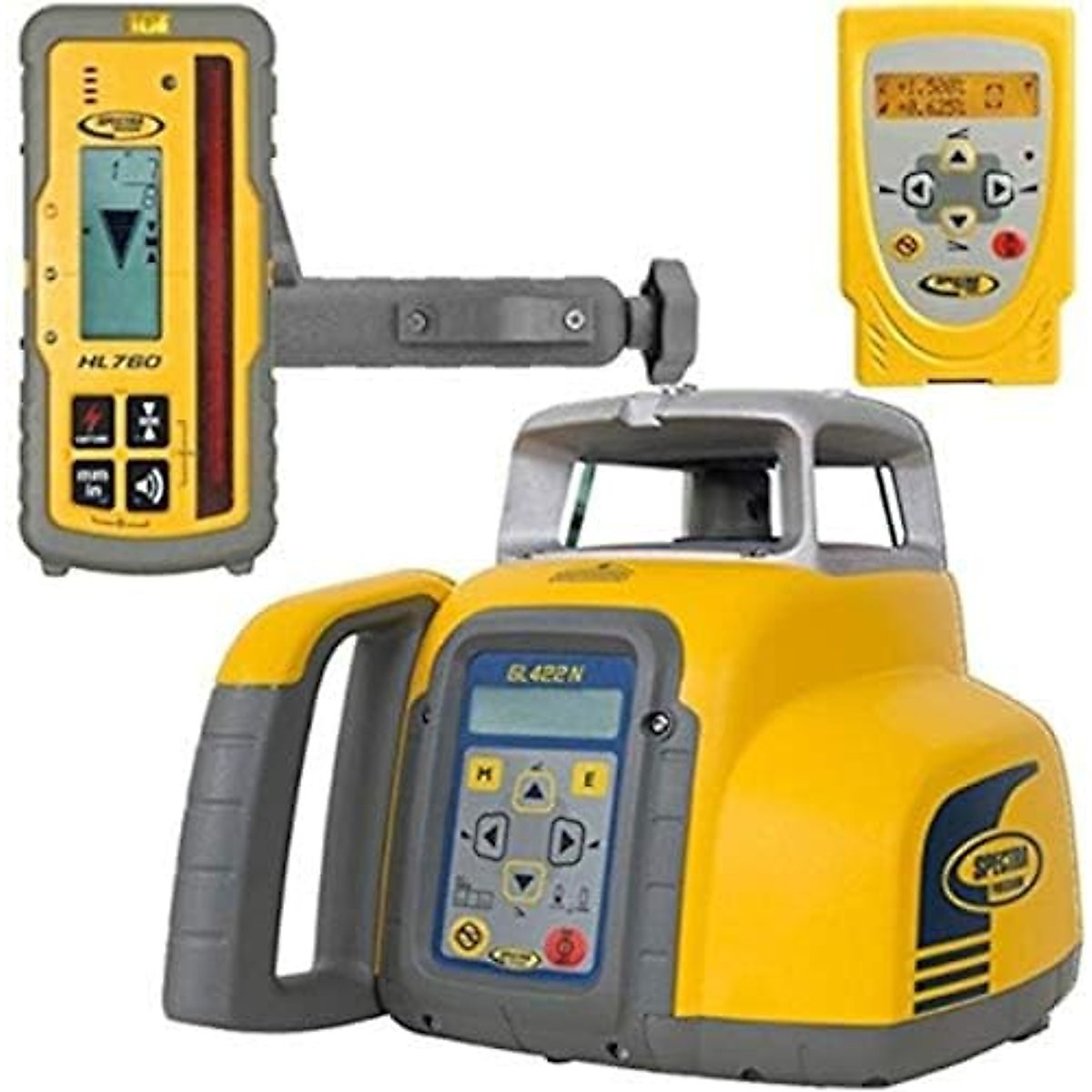 Spectra Precision GL422N Dual Grade Laser Level, Automatic Self-Leveling with HL760 Receiver, Radio Remote Control, Adapters, Rechargeable Batteries, Charger, Case