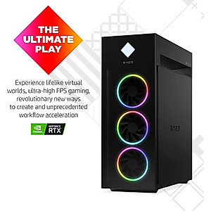 HP OMEN 45L GT22 Gaming Desktop Tower - 13th Gen Intel Core i9-13900K 24-Core up to 5.80 GHz CPU, 64GB DDR5 RAM, 4TB NVMe SSD, GeForce RTX 4070 Ti 12GB GDDR6X, Windows 11 Pro, Jet Black