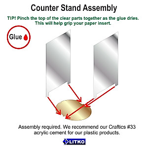 LITKO Paper Figure Holder | Game Card Holder | Paper Miniature Counter Bases (Circular Base, 1x1.5-Inch Slot)
