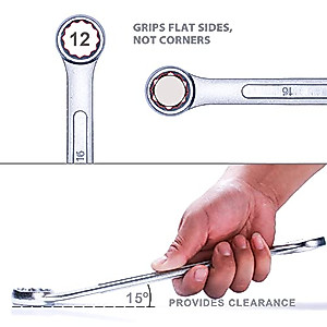 14-Piece Essential Metric Combination Wrench Set in Roll-up Pouch, No Skipped Metric Sizes 6mm - 19mm | Best Value Wrench Set, Ideal for General Household, Garage, Workshop, Auto Repairs, Emergency