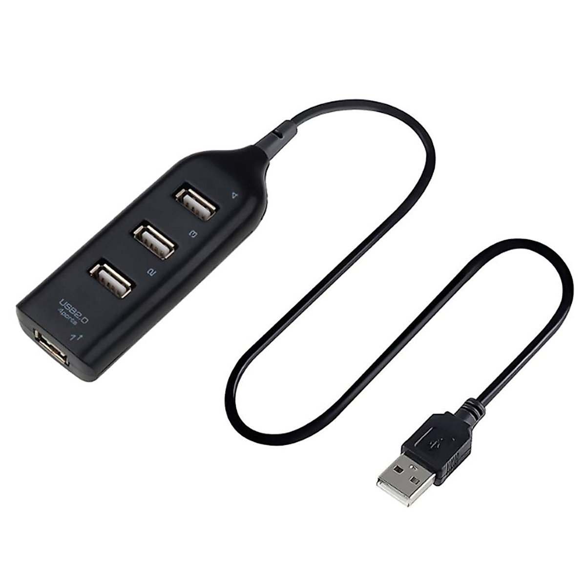 Hub USB 2.0 4-Port Distributor for PC Notebook Computer Notebook Receiver Computer Peripheral Accessories (Black)