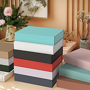 Gift Box with Lids, 11.5 x 8.5 x 2.3 In Magnetic Closure Collapsible Gift Boxes for wraps gifts of T-Shirts, Gloves, Scarves, Candy, Baby Clothes, Jewelry, Books, Comes with a Ribbon(Forest green)