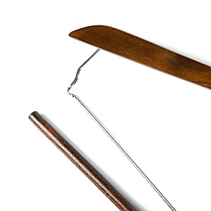 Quality Hangers Wooden Hangers Beautiful Sturdy Suit Coat Curved Hangers Great for Travelers Heavy Duty Hanger with Locking Bar - Retro Finish (5)