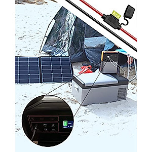 GMURA SAE Cable Splitter 10AWG Y-Splitter 1 to 2 SAE Extension Cable with 30A Inline Fuse Holder and SAE Polarity Reverse Adapter for Solar Panel Automotive RV Portable Power Station