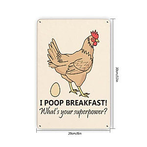 Chicken Coops Signs Chicken Signs Breakfast Funny Design Metal Signs Chicken Decor Farm Sign 8 X 12 Inches