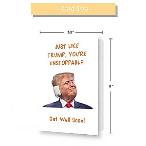 ATTLVV Trump Get Well Soon Card Funny Get Well Gifts for Men Women,Naughty Get Well Soon Gifts After Surgery,Humor Speedy Surgery Recovery Card for Him Her Friends