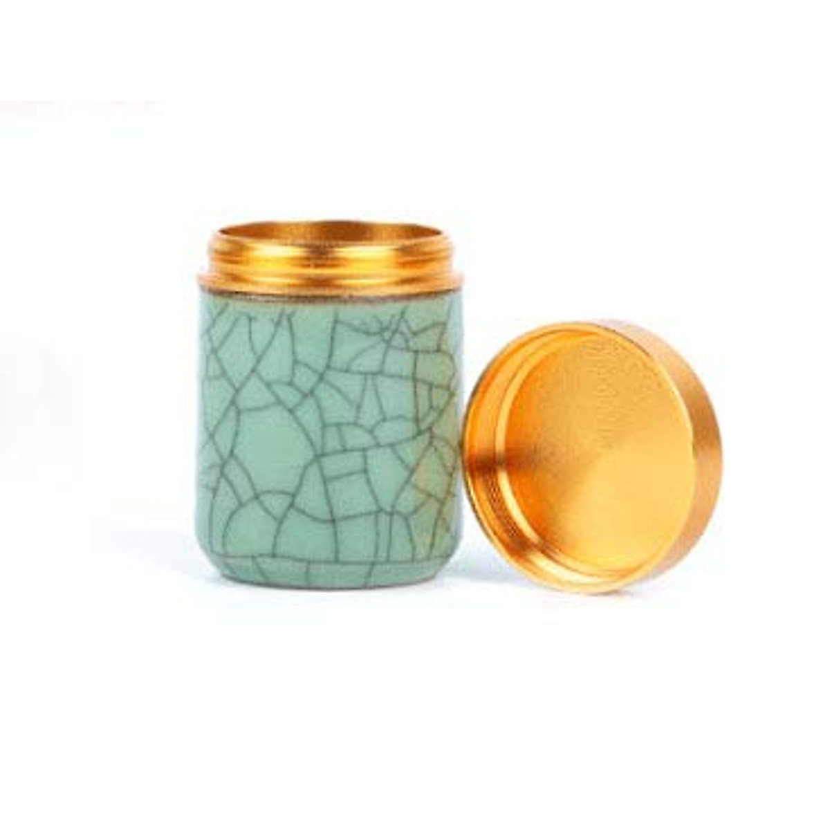 WOIWO 1 PCS The New Mini Celadon Tea Can Has Multi-Function Ceramic Seal Tea Canister