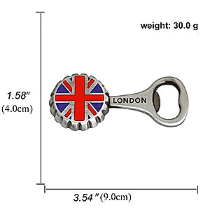 ARFUKA Bottle Opener Magnetic Beer Bottle Opener Retro British Flag Pattern Soda Beverage Beer Bottle Opener Fridge Magnet Women Men Gift for Wedding Christmas and Birthday