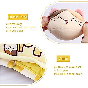 REFAHB Cute Plush Pillow Throw Pillow Removable Stuffed Animal Toys Creative Gifts for Girls (Kitten)