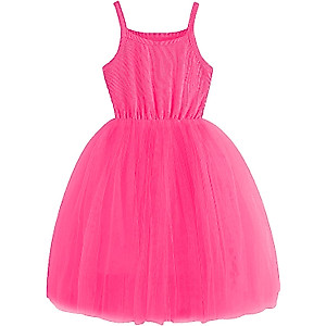 XUNYU Baby Girls Tulle Dresses Toddler Infant Tutu Dress Cotton 6 Months-7 Year Princess Birthday Sundress Rose