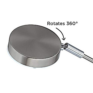 360 Lighting Jarrett Modern Desk Lamp 19" High Satin Nickel Silver Metal LED Adjustable Arm Rotating Head for Bedroom Living Room House Home Bedside Reading Office Entryway Kids Family