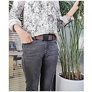 HOANAN Mens Nylon Belt Tactical 2 Pack 28-72 Waist Casual Work No Metal Web Belt (Pant size up to 36", 2pack-black coffee)