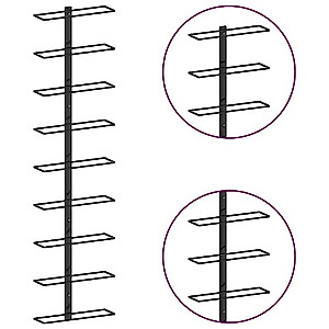 vidaXL Wall Wine Rack, Wine Bottle Holder for 9 Bottles, Wall Mounted Wine Storage, Wine Bottle Organizer for Living Room Kitchen Pantry, Modern, Iron