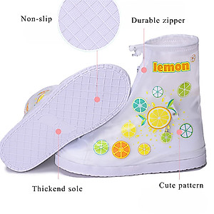 GUIGU Kids Shoe Covers for Rain Waterproof Overshoes for Cycling/Outdoor(Lemon Yellow,Medium)