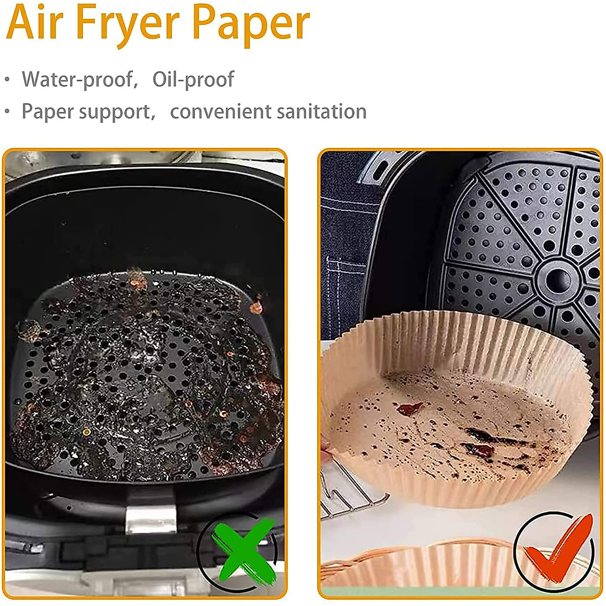 100PCS Air Fryer Liners Disposable Paper,Parchment Paper For Air Fryer, Disposable Paper Towel For Air Fryer,For Baking, Roasting, Microwave, Oil and Water Proof, Oven Accessories(3-5L-6.3 inch)