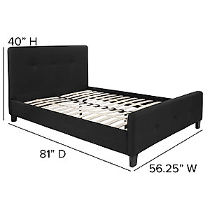 Flash Furniture Tribeca Full Size Tufted Upholstered Platform Bed in Black Fabric