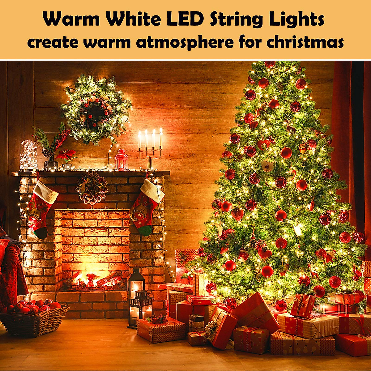 XUNXMAS Bright Christmas Lights Outdoor 800 LED Christmas String Lights, 327ft 8 Modes Timer Fairy Twinkle Tree Lights for Home, Party, Holiday, Indoor Xmas Decorations Warm White